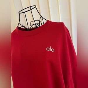 ALO Yoga | Tops | Alo Accolade Crewneck Pullover Bold Red | Poshmark